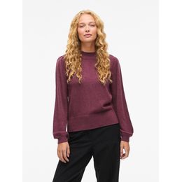 Vila Damen Rundhalspullover "VIRIL TURTLE-NK BALLOON L/S TOP - NOOS"fig detail:schwarz melange, Gr. XS, meliert, Feinstrick, Obermaterial: 50%