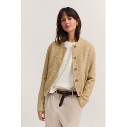 Bugatti Damen Kurzjacke "Hochwertig", beige, Gr. 46, unifarben, 56% Polyacryl, 30% Baumwolle, 10% Polyester, 2% Polyamid, 2% Viskose, Jacken, Boucle