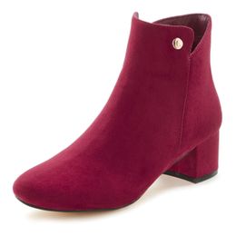 Lascana Damen Stiefelette, Gr. 40, rot, Obermaterial: 100% Textilmaterial. Decksohle: 100% Textilmaterial. Futter: 100% Textilmaterial. Laufsohle: