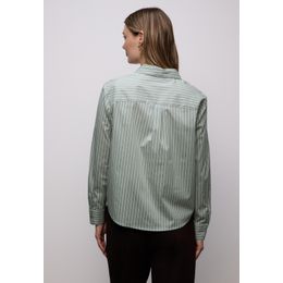 Street One Damen Langarmbluse, gr&uuml;n, Gr. 46, gestreift, Web, 79% Baumwolle, 19% Polyamid, 2% Elasthan, Blusen, mit Brusttasche