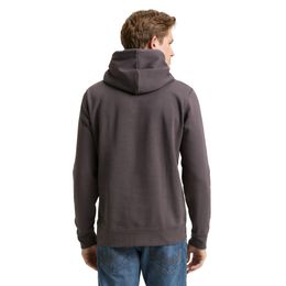 Tom Tailor Herren Hoodietarmac grau, Gr. XL, unifarben, Sweatware, Obermaterial: 70% Baumwolle, 30% Polyester, Sweatshirts, mit Logo Stickerei