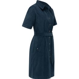 Ragwear Damen Cordkleid "Rozyna Cordy YOUMODO"petrol, Gr. M, Material: 98% Baumwolle, 2% Elasthan, Kleider, Kurz&auml;rmliges Kordkleid mit Hemdkragen