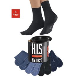 H.I.S. H.I.S Damen Socken "Basic Damen & Herren Baumwollsocken, Business & Freizeit", Gr. 43, bunt, Baumwolle, Baumwollmischung, Polyamid, meliert, Socken,