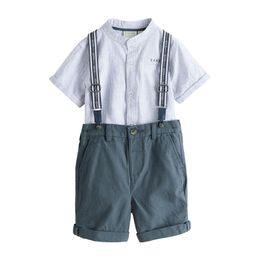 Baker By Ted Baker Set: Hemd, Shorts und Hosentr&auml;ger Jungen Gr&ouml;&szlig;e 62 navy / hellblau