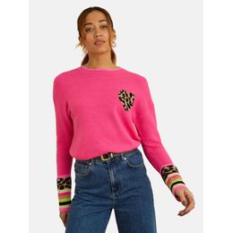 Love & Roses Pullover Damen Gr&ouml;&szlig;e 4XL hellbraun / limette / pink / schwarz
