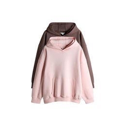 The Set Sweatshirt Damen Gr&ouml;&szlig;e L braun / hellpink