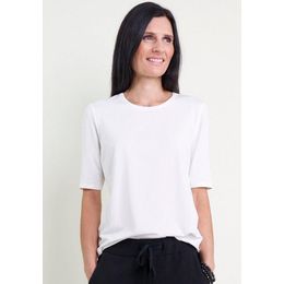Seidel Moden Damen T-Shirt, wei&szlig;, Basic, Gr. 40, unifarben, Jersey, Obermaterial: 96% Viskose, 4% Elasthan, Shirts, mit Rundhalsausschnitt, MADE IN
