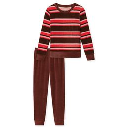 Schiesser Damen Schlafanzug "Comfort Nightwear", Gr. 46burgund, Stoff, Obermaterial: 75% Baumwolle, 25% Polyester, Homewear-Sets, Baumwollmischung,
