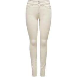 Only Damen Skinny-fit-Jeans "ONLBLUSH LIFE MID SK AK RW DOT019", beige, Gr. XS, unifarben, Denim/Jeans, Obermaterial: 92% Baumwolle, 6%