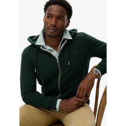 Superdry Herren Kapuzensweatjacke "ESSENTIAL LOGO ZIP HOODIE HB", gr&uuml;n, Gr. M, unifarben, angeraute Sweatware, Obermaterial: 100% Seide, Sweatjacken,