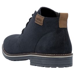 Rieker Herren Schn&uuml;rstiefelette, Gr. 46, blau, Veloursleder, kontrastfarbene Details, Schuhe, mit kariertem Innenfutter