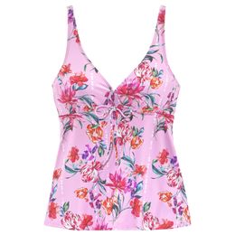 Sunseeker Damen B&uuml;gel-Tankini-Top "Modern", rosa, Gr. 38, bedruckt, floral, Polyamid, Bikini-Oberteile, mit Blumendruck