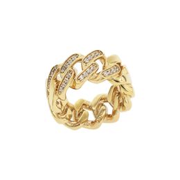 JOOP! JOOP Damen Fingerring "Schmuck, Geschenk", 56, Edelstahl, 11mmgelbgoldfarben, kristallwei&szlig;, Edelstahl, Fingerringe, mit Zirkonia (synth.)