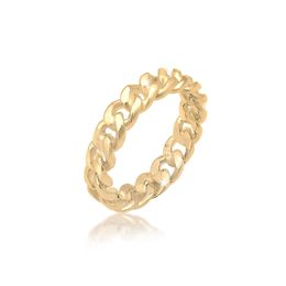 Elli Damen Fingerring "Panzer Design Bandring 925 Silber", 52mm, ohne Stein, Silber 925 (Sterlingsilber), 4mm, gold, Silber 925 (Sterlingsilber),