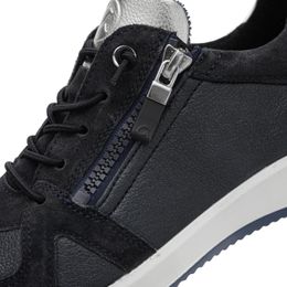 Ara Damen Slip-On Sneaker "ROMA", Gr. 6,5dunkelblau, silberfarben, Textil, Veloursleder, kontrastfarbene Details, Schuhe, Freizeitschuh, Halbschuh,