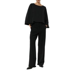 comma, COMMA Damen Shirtbluse, schwarz, Gr. 40, unifarben, Web, Obermaterial: 100% Baumwolle, Blusen, Sommerbluse 3/4-Arm mit weiten &Auml;rmeln