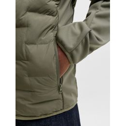 Jack & Jones JACK & JONES Herren Steppjacke "JJEPERFECT HYBRID JACKET NOOS"dusty olive, Gr. M, unifarben, Steppware, Fleece, Obermaterial: 100% Polyester, Jacken,