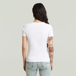 G-Star Raw G-STAR Damen T-Shirt "Slim Rib Wmn", wei&szlig;, Gr. XXL, unifarben, Single Jersey, Obermaterial: 98% Baumwolle, 2% Elasthan, Shirts, in Rundhalsform
