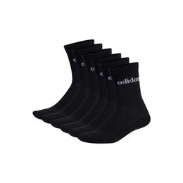 Damen Kurzsocken "Socken Linear Crew Cushioned 6er Pack", adidas originals, Gr. 46, schwarz, Obermaterial: 75% Baumwolle CO. 22% Polyester PES. 2%