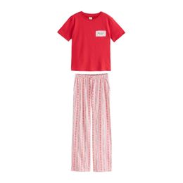 next Pyjama Damen Gr&ouml;&szlig;e XS gr&uuml;n / rot / wei&szlig; Winterkleid