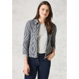 Cecil Damen Cardigan, grau, Gr. XXL, bedruckt, Stoff, 65% Polyamid, 23% Polyester, 12% Viskose, Strickjacken, aus softem Materialmix