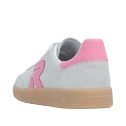 RIEKER SPORT Damen Sneaker "San Diego Swing2GO", Gr. 37, blau, Veloursleder, unifarben mit Farbeinsatz, Schuhe, Retro-Sneaker, Freizeitschuh,