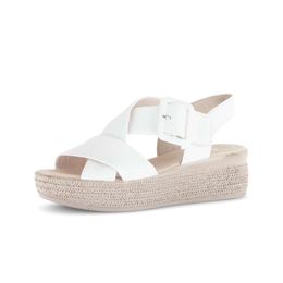 Gabor Damen Plateausandaletten "Plateau Sandale Glattleder", Gr. 37,5creme, Schuhe