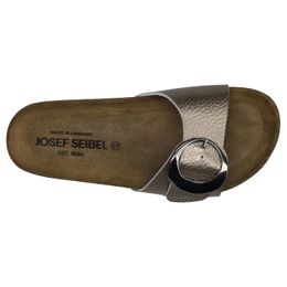 Josef Seibel Damen Hausschuh "Hermine 14", Gr. 40, braun, Leder, metallic, Schuhe, Pantolette, Slides, Sandale mit softem Tieffu&szlig;bett