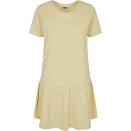 Urban Classics Damen Shirtkleid "Urban Classics Damen Ladies Valance Tee Dress"softgelb, Gr. 5XL, unifarben, 100% Baumwolle, Kleider