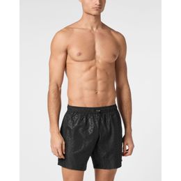 Philipp Plein Herren Badeshorts "Shorts", schwarz, Gr. XL, Obermaterial: 100% Polyester, Badehosen