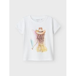 name it M&auml;dchen Kurzarmshirt "NMFHATTIE SS TOP BOX", wei&szlig;, Gr. 92, bedruckt, Jersey, Obermaterial: 95% Baumwolle, 5% Elasthan, Shirts