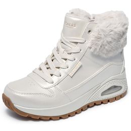 Skechers Damen Winterboots "UNO RUGGED - GALACTIC HEIGHTS", Gr. 41sanftes wei&szlig;, Lederimitat, metallic, Schuhe, Schn&uuml;rboots, Sneaker mit Keilabsatz