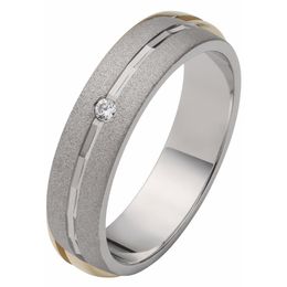 Firetti Damen Trauring "Schmuck Geschenk Hochzeit Ehering "LIEBE"", 17,mit Zirkonia, Silber 925 (Sterlingsilber), 5mm, silber, Silber 925