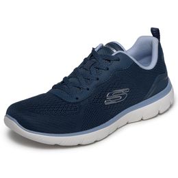 Skechers Damen Sneaker "SUMMITS", Gr. 43, blau, Textil, Schuhe, Schn&uuml;rschuh, Freizeitschuh, Halbschuh mit Memory Foam