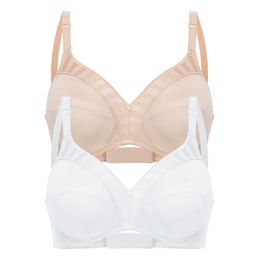 Felina Damen B&uuml;gelloser BH "2er Pack BH ohne B&uuml;gel Weftloc", Gr. 80, bunt, Obermaterial: 75% Polyamid PA. 25% Elasthan EL., BHs