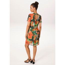 Aniston CASUAL Damen Sommerkleidgr&uuml;n, rot, rosa, orange, Gr. 48, gebl&uuml;mt, Mesh, Obermaterial: 95% Polyester, 5% Elasthan. Futter: 95% Viskose, 5%