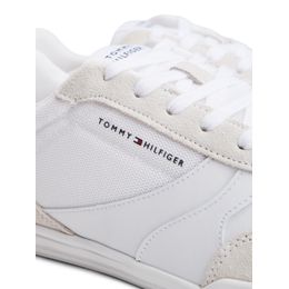 Tommy Hilfiger Herren Sneaker "LOPRO CUP MIX", Gr. 44wei&szlig;, Leder, Lederimitat, Textil, Schuhe, Freizeitschuh, Halbschuh, Schn&uuml;rschuh, Kontrastbesatz