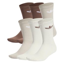adidas originals Socken 'Trefoil' 6er Pack Damen Gr&ouml;&szlig;e 31/33 beige / braun / hellbraun / wei&szlig;