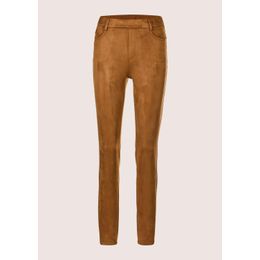 Madeleine Mode MADELEINE Damen Stoffhose "Jeggings Slim Fit Hose in Veloursleder-Optik", braun, Modern, Gr. 19, Obermaterial: 95% Polyester PES. 5% Elasthan EL.,