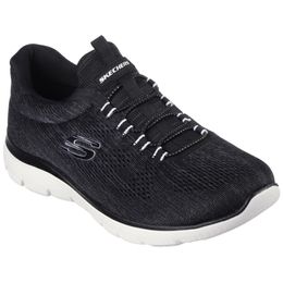 Skechers Damen Slip-On Sneaker "SUMMITS-FUN FLARE", Gr. 40, schwarz-wei&szlig;, Synthetik, Textil, meliert, Schuhe, Trainingsschuh in veganer Verarbeitung