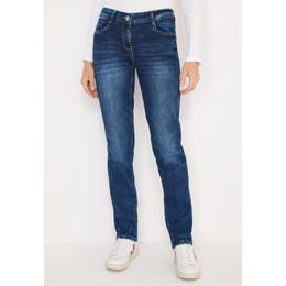 Comfort-fit-Jeans Cecil, Herren, Gr. 31, L&auml;nge 34, mid blau wash, Jeans, 78% Baumwolle, 20% Polyester, 2% Elasthan, unifarben, lang, Jeans, Middle Waist