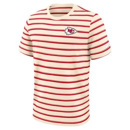 Nike Damen T-Shirt "Nike T-Shirt Kansas City Chiefs Nike Rewind Club Striped Tee", beige, Gr. S, 100% Baumwolle, Shirts