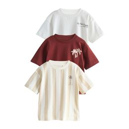 next T-Shirt Jungen Gr&ouml;&szlig;e 98 elfenbein / rot / wei&szlig;