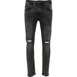 2Y Premium Herren Bequeme Jeans "2Y Premium Herren 2Y Skinny Fit Jeans", grau, Gr. 33, unifarben, 97% Baumwolle, 3% Elasthan, Jeans