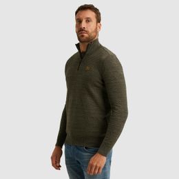 PME-Legend PME LEGEND Herren Troyerdusky gr&uuml;n, Gr. 4XL, unifarben, Strick, Obermaterial: 100% Baumwolle, Pullover, mit Struktur-Muster und Logo-Badge