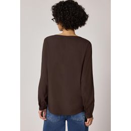 Street One Damen Langarmbluse, braun, Gr. 34, unifarben, Stoff, 100% Viskose, Blusen, im Tunika-Style