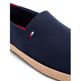 Tommy Hilfiger Herren Espadrille "CORE HILFIGER ESPADRILLE TEXTILE", Gr. 44dunkelblau, Baumwolle, unifarben mit Farbeinsatz, Schuhe, Slipper,