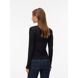 V&eacute;ro Moda VERO MODA Damen Langarmshirt "VMARIEL LS TOP JRS NOOS", schwarz, Gr. M, unifarben, Jersey, Obermaterial: 85% Polyester, 15% Viskose, Shirts,