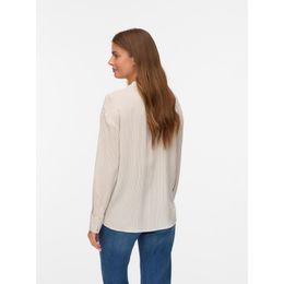 V&eacute;ro Moda VERO MODA Damen Langarmbluse "VMALICE LS SHIRT WVN GA NOOS", silber, Gr. M, gestreift, Web, Obermaterial: 100% Viskose, Blusen