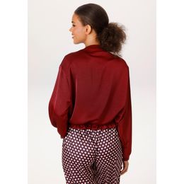 Aniston CASUAL Damen Blouson, rot, Gr. 34, Crinkleoptik, leicht gl&auml;nzend, unifarben, Cr&ecirc;pe;Satin, Obermaterial: 100% Polyester, Jacken, mit Tunnelzug